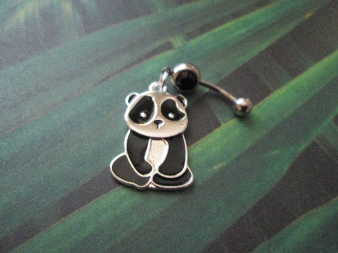 Panda Bear Belly Button Rings, Body Jewelry Navel Ring Piercing - Etsy