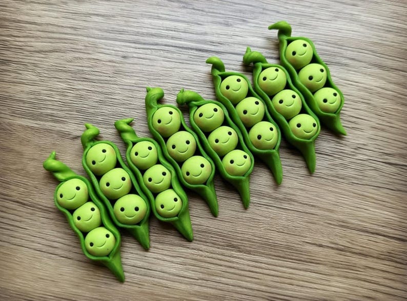 Handmade Polymer Clay Magnet – Clay Fridge Magnet, Cute Gift Ideas, Pea ...