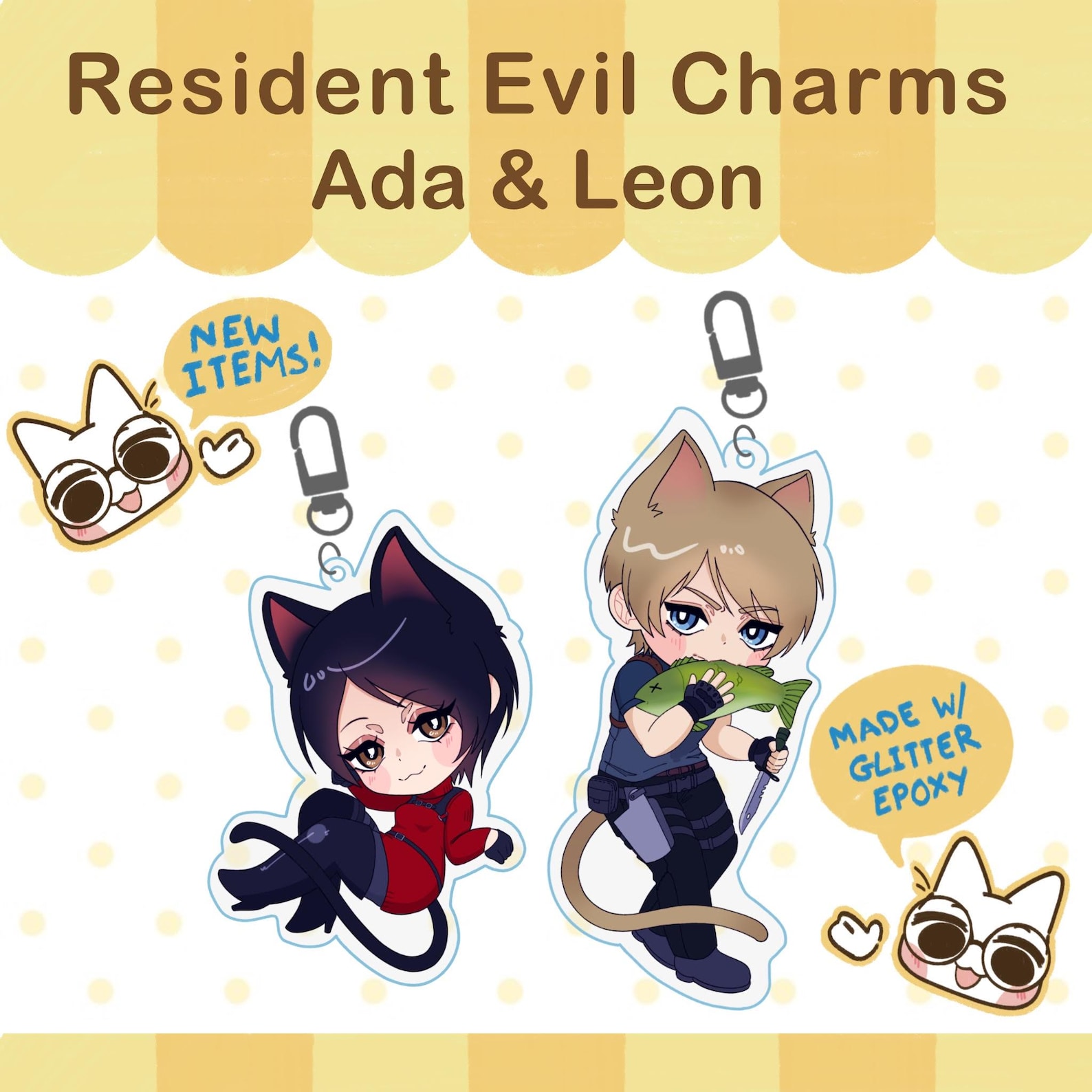 Resident Evil Leon & Ada Cat Charms - Etsy