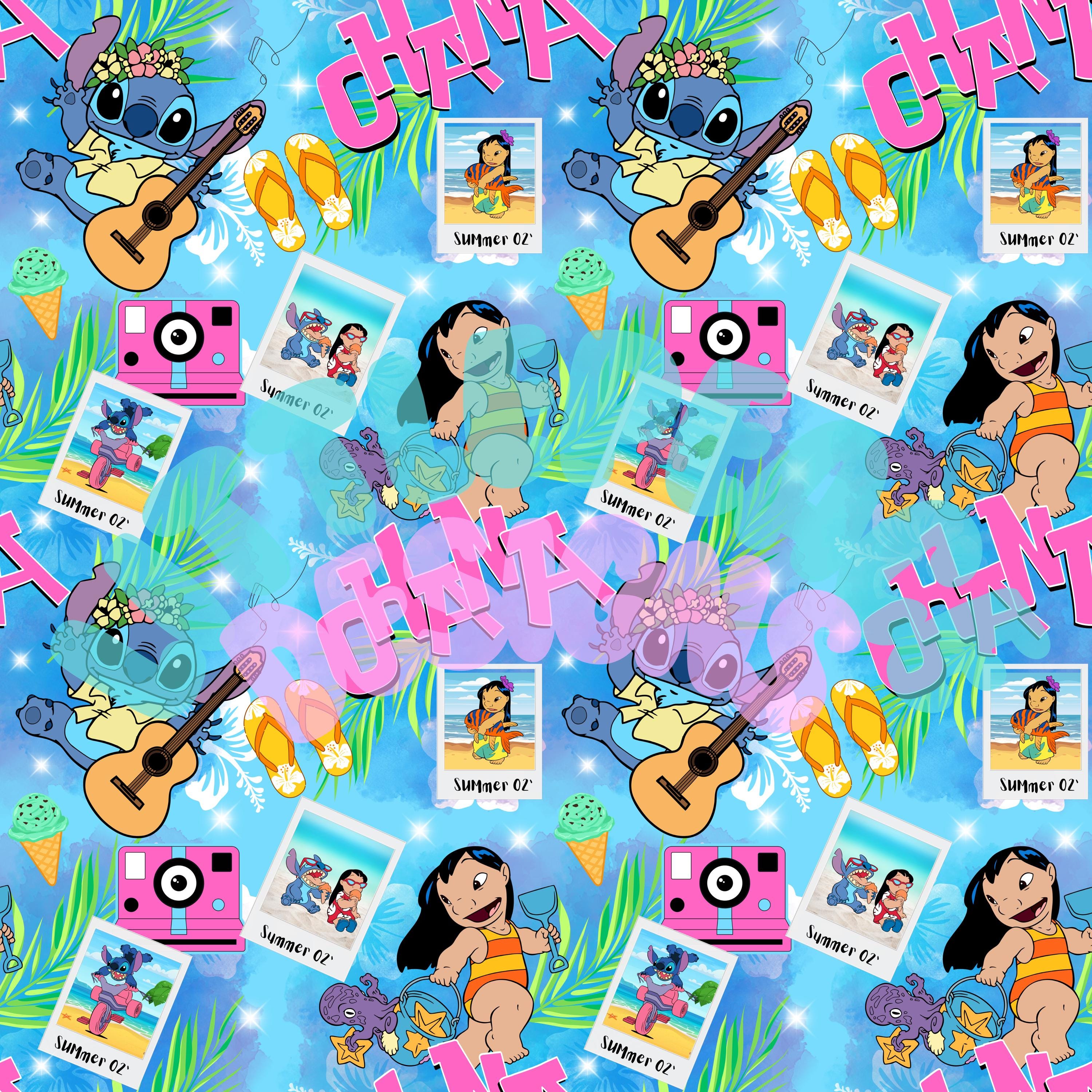 Lilo and Stitch Girly Downloadable Seamless File/seamless Pattern - Etsy