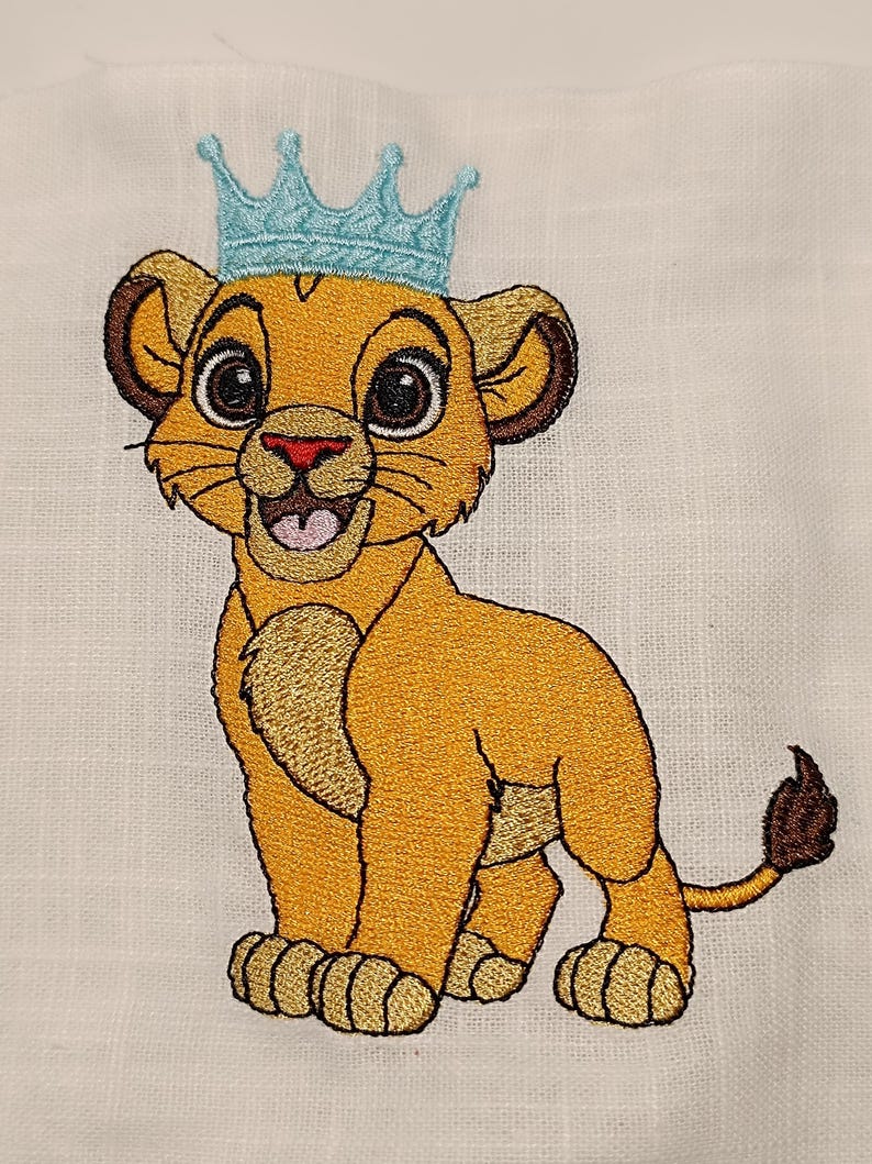 Lion Prince Embroidery Design | Cute Baby Lion With Crown Machine ...