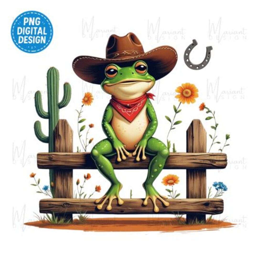 Cowboy Frog PNG | Cowboy Frog Digital Download | Western Clipart ...