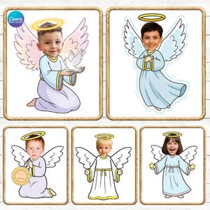 6+ Angels Photo Face Png Bundle, Add Your Face Png, Christmas Yourself ...