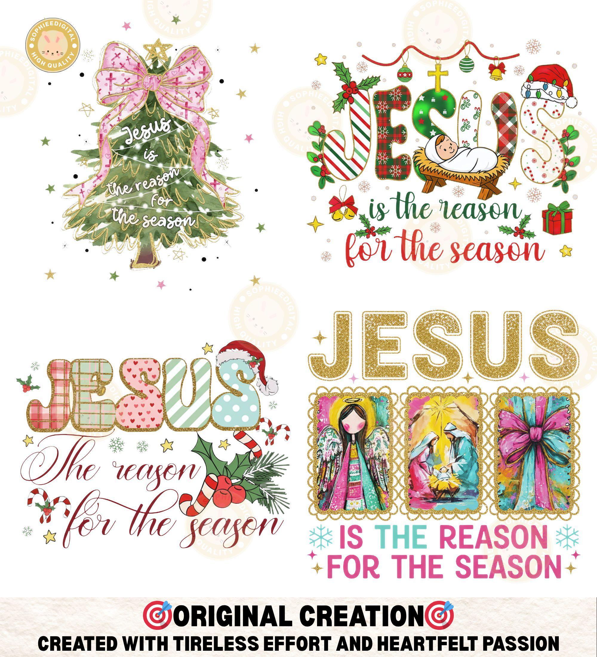 50+ Jesus is the Reason Png Bundle, Nativity Scene Png, Preppy Faith ...