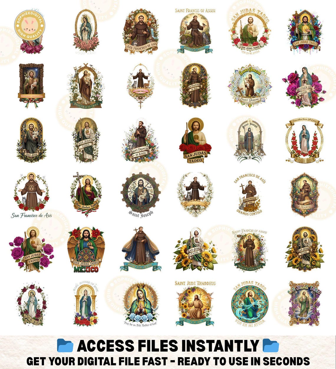 100+ Saints of Hope Png Bundle, Saint Joseph Png, Saint Francis of ...