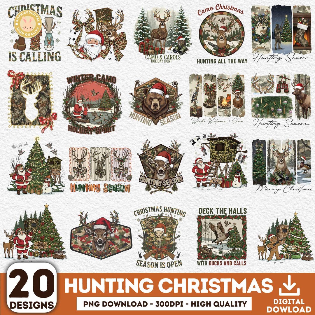 20+ Hunting Christmas Png Bundle, Camo Christmas Png, Better Not Pout ...