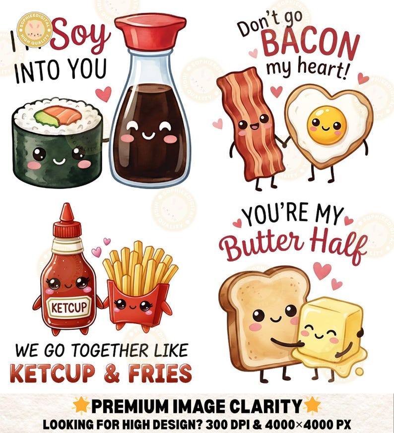 20+ Food Pun Valentine Png Bundle, Corny Couple Png, Valentines Day Png ...