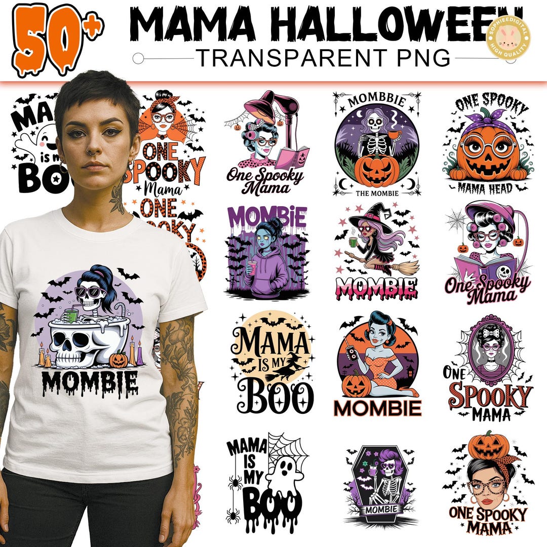 Mama is My Boo Png Bundle, 50 PNG Mama Halloween, Spooky Mama Png ...