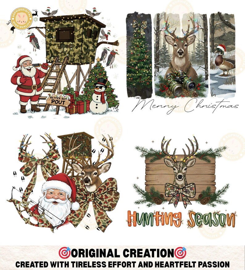 20+ Hunting Christmas Png Bundle, Camo Christmas Png, Better Not Pout ...