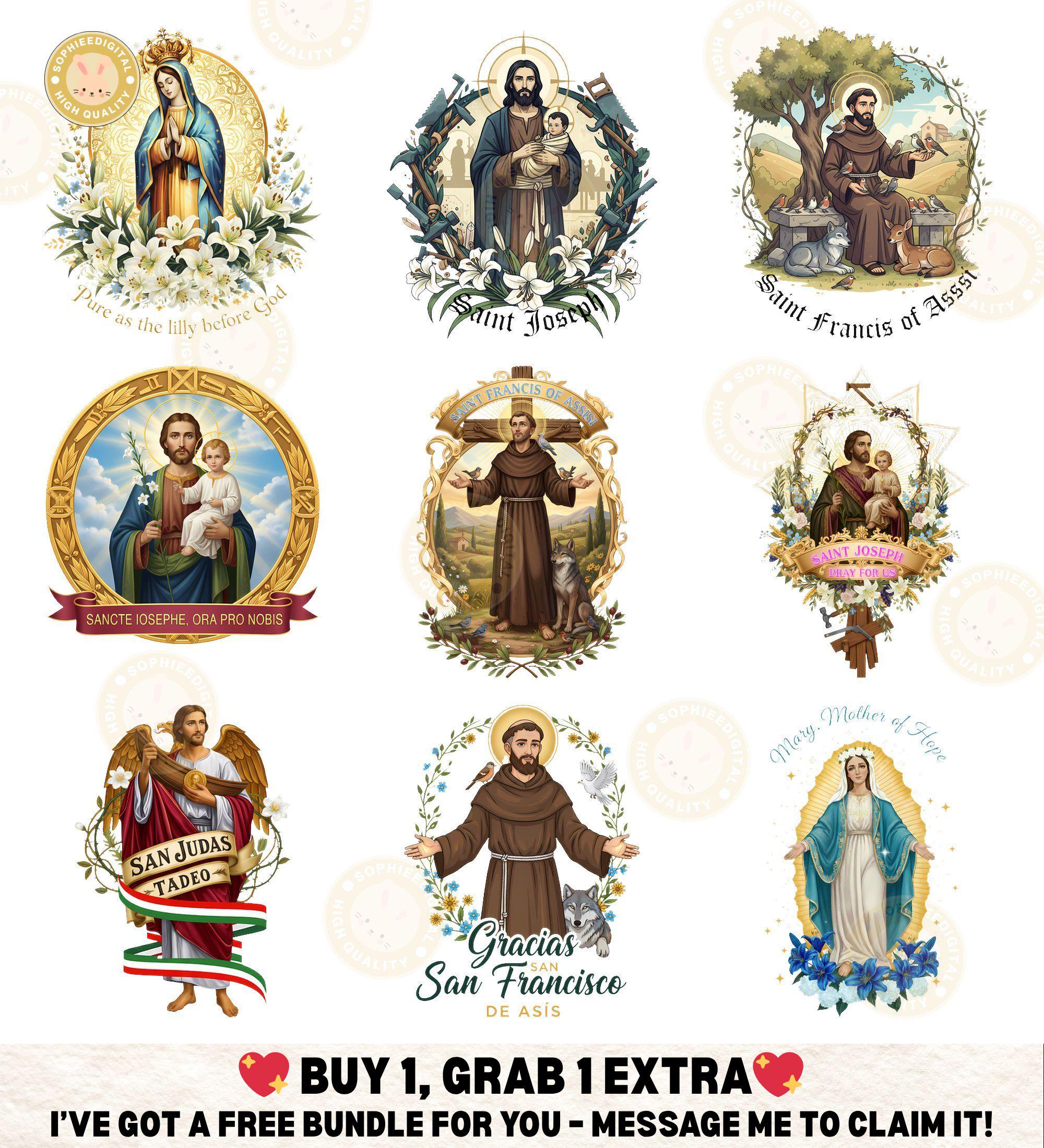 100+ Saints of Hope Png Bundle, Saint Joseph Png, Saint Francis of ...
