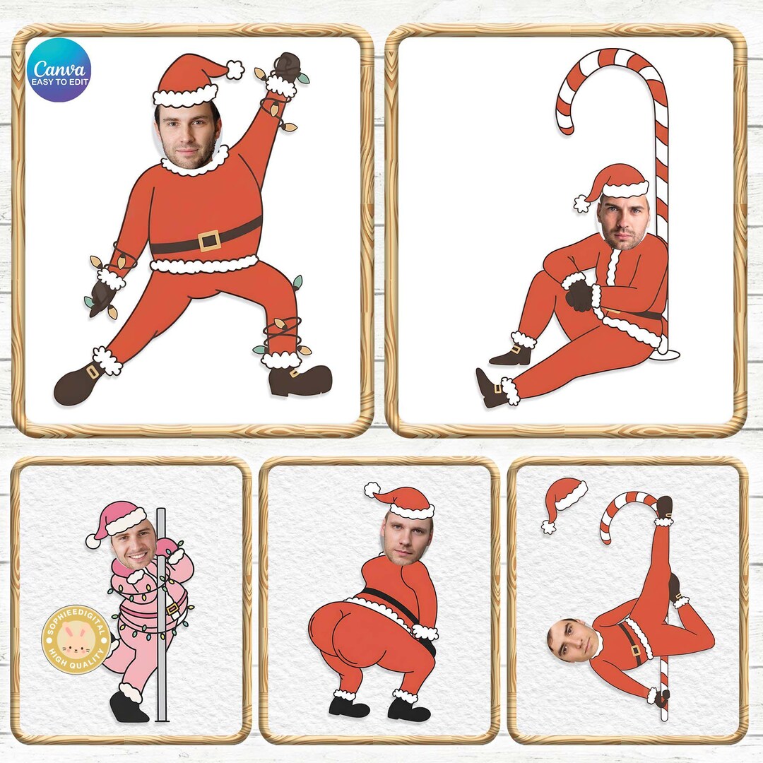 6+ Funny Santa Face Png Bundle, Add Your Face Christmas Png ...