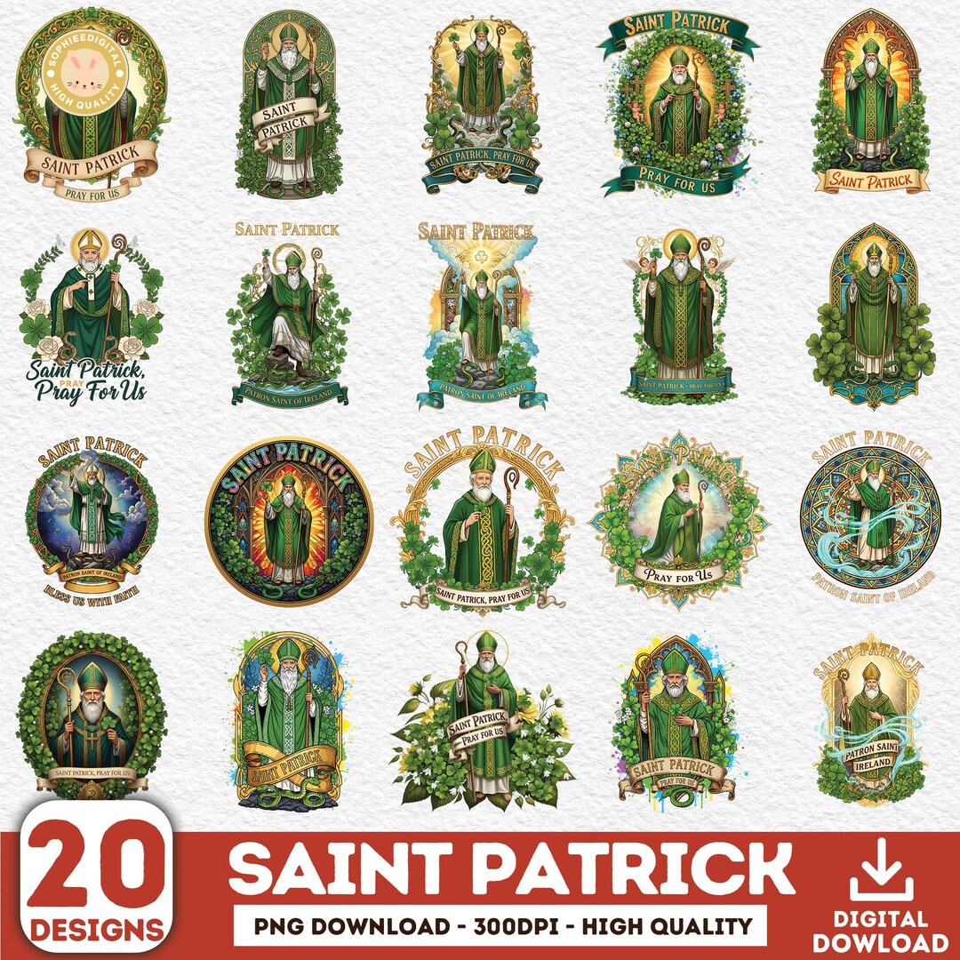 20+ Saint Patrick Png Bundle, St Patrick Day Png, Lucky Shamrock Png ...