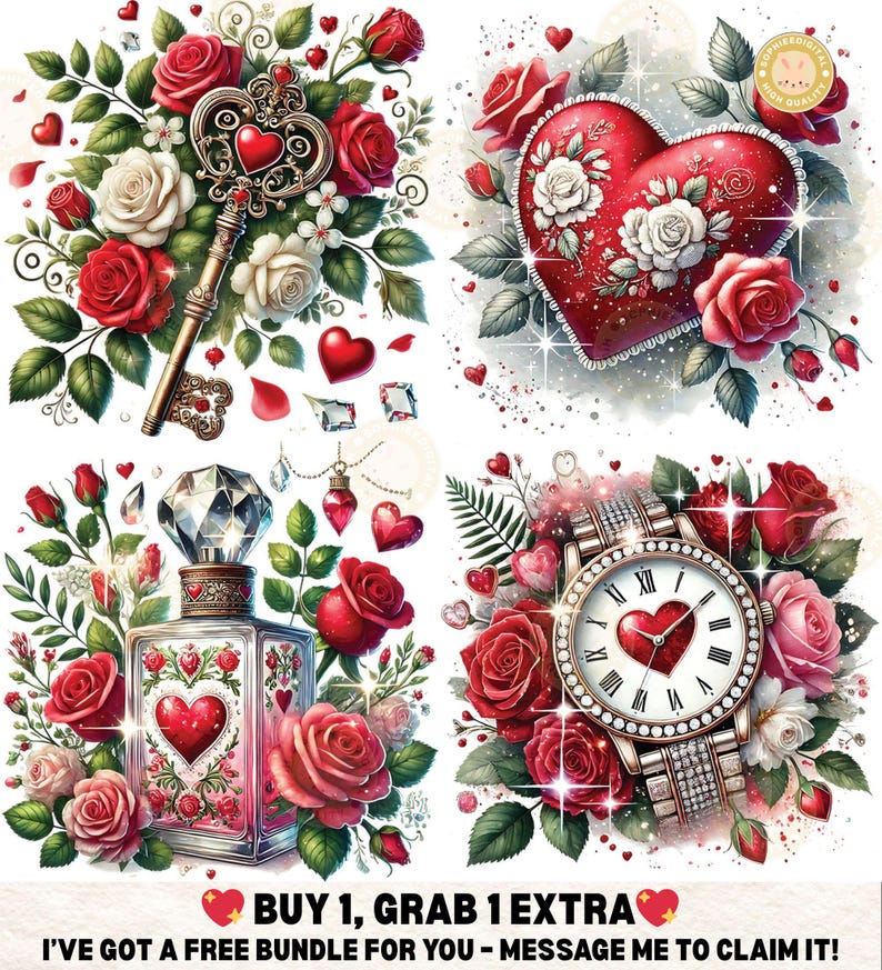 20+ Watercolor Valentines Glitter Clipart Bundle, Heart Glitter Png ...