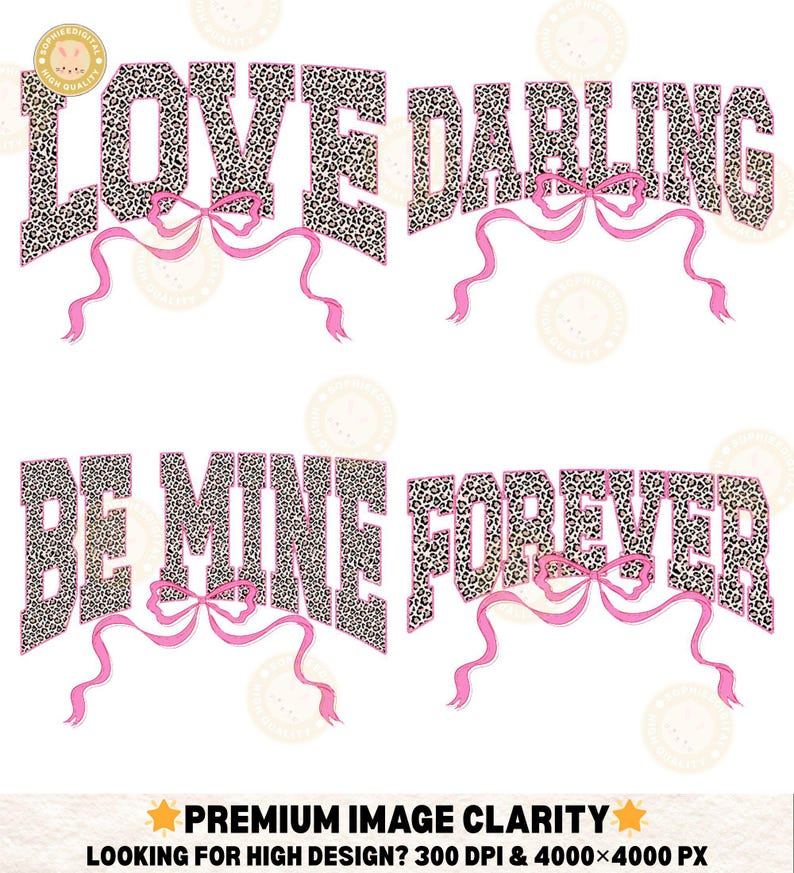 6+ Preppy Coquette Valentine Png Bundle, Be Mine Leopard Png, Xoxo Png ...