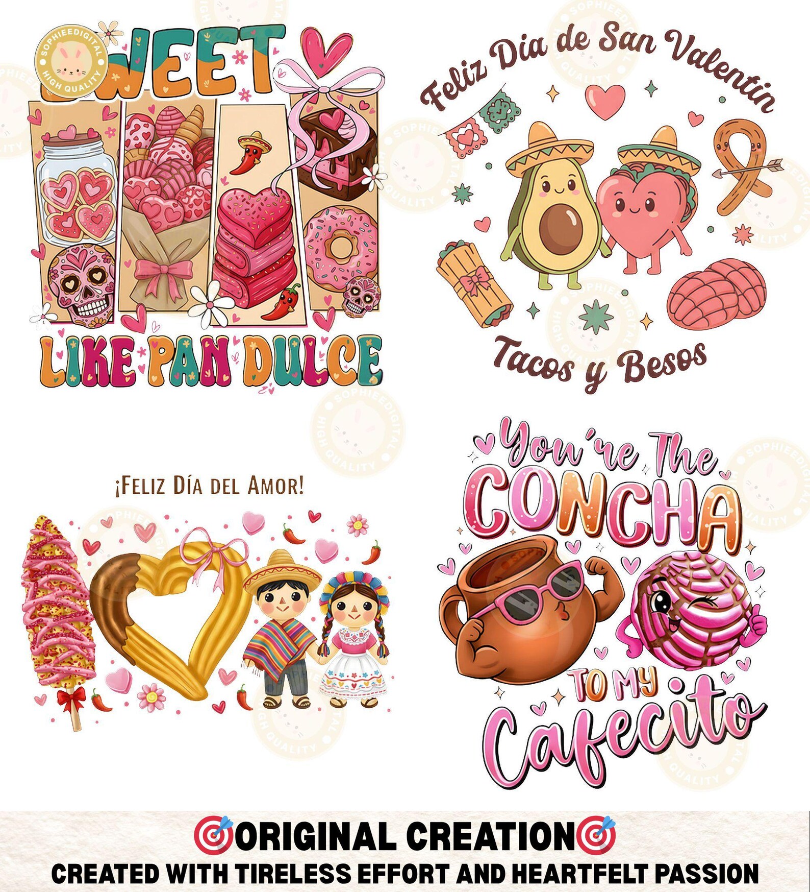 50+ Mexican Valentine Png Bundle, Latina Mexican Png, Concha Valentine ...