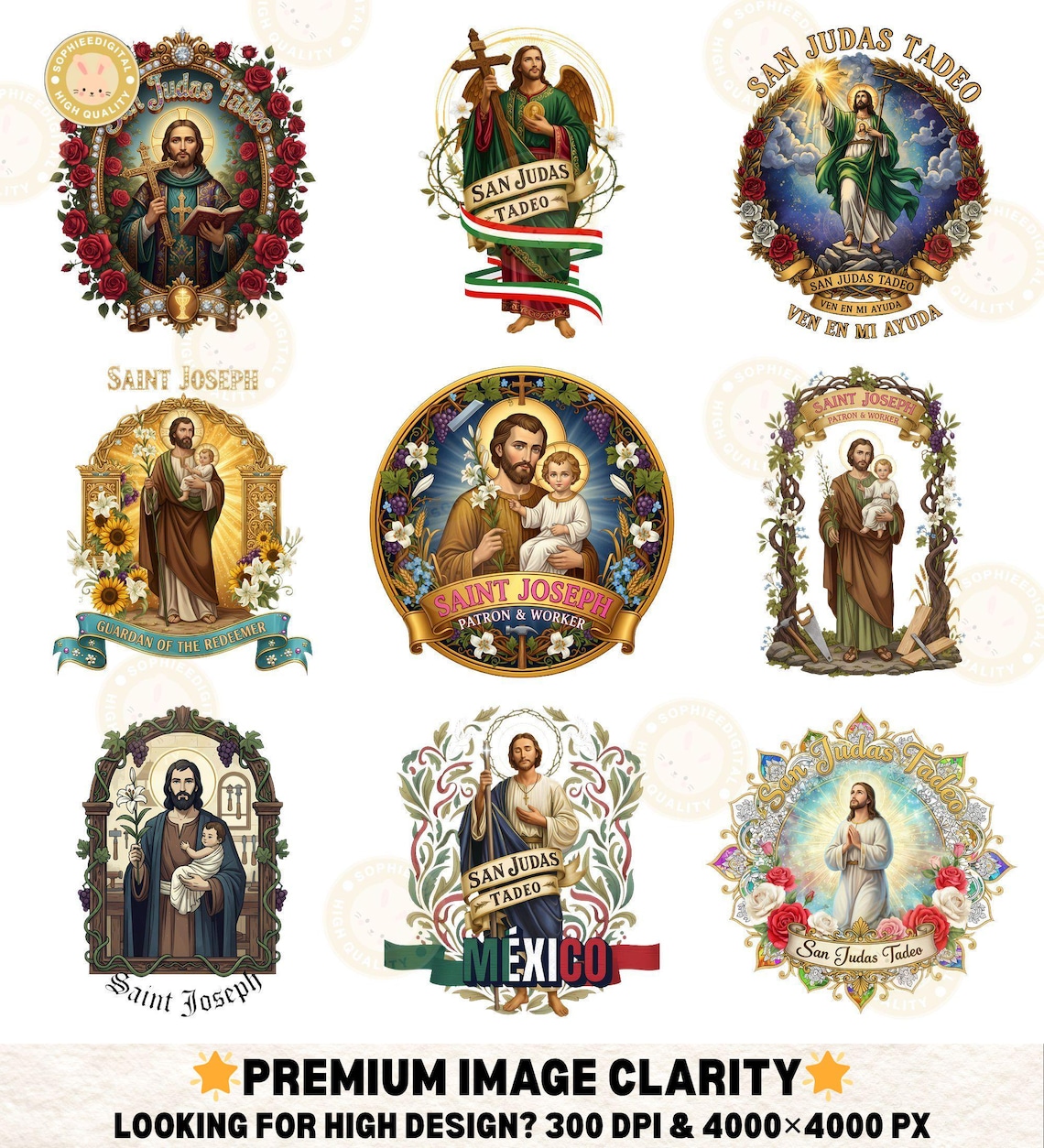 100+ Saints of Hope Png Bundle, Saint Joseph Png, Saint Francis of ...
