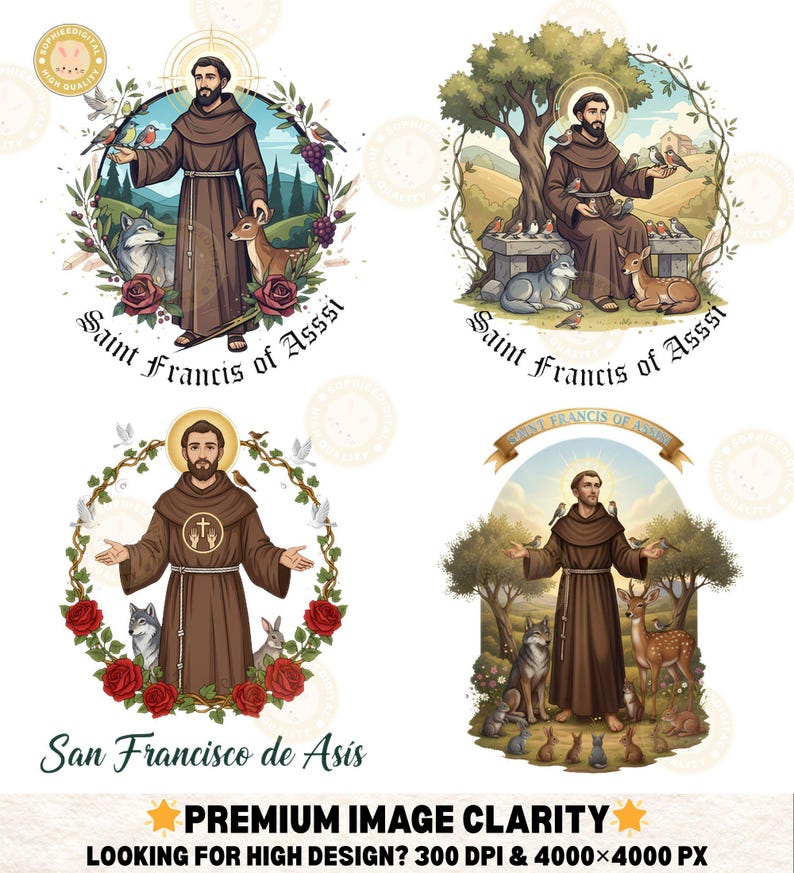 20+ Saint Francis of Assisi Png Bundle, Saint of Animals Png, Jesus Png ...
