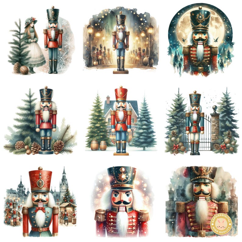 50+ Nutcrackers Bundle Png, Watercolor Nutcracker Christmas Clipart ...