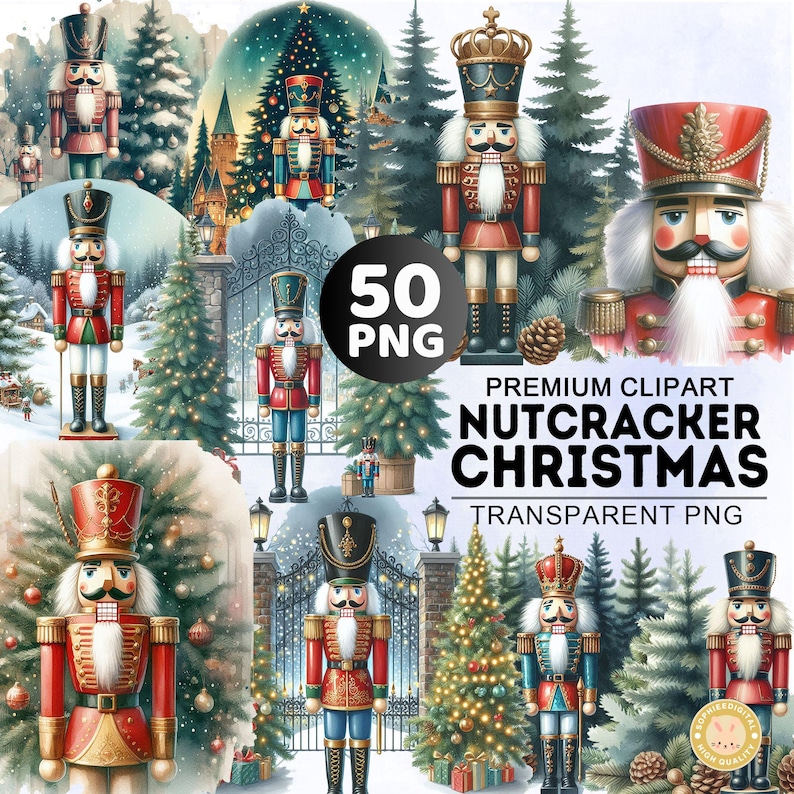 50+ Nutcrackers Bundle Png, Watercolor Nutcracker Christmas Clipart ...