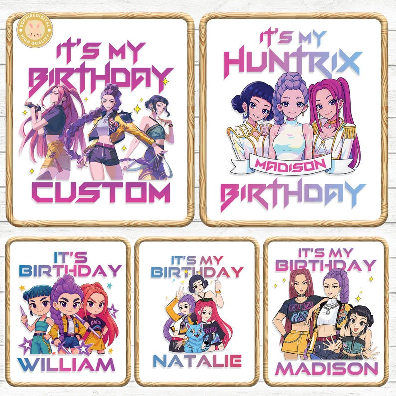 6+ Huntrix Birthday Png Bundle, Huntrix Movies Png, Kpop Demon Hunter ...