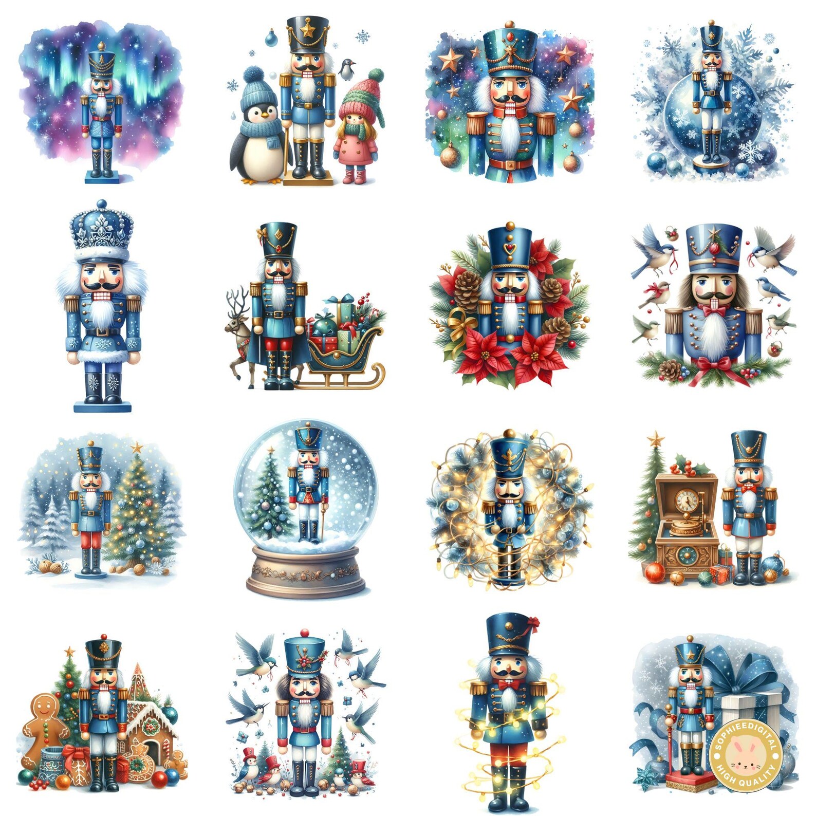 50+ Nutcrackers Bundle Png, Watercolor Nutcracker Christmas Clipart ...