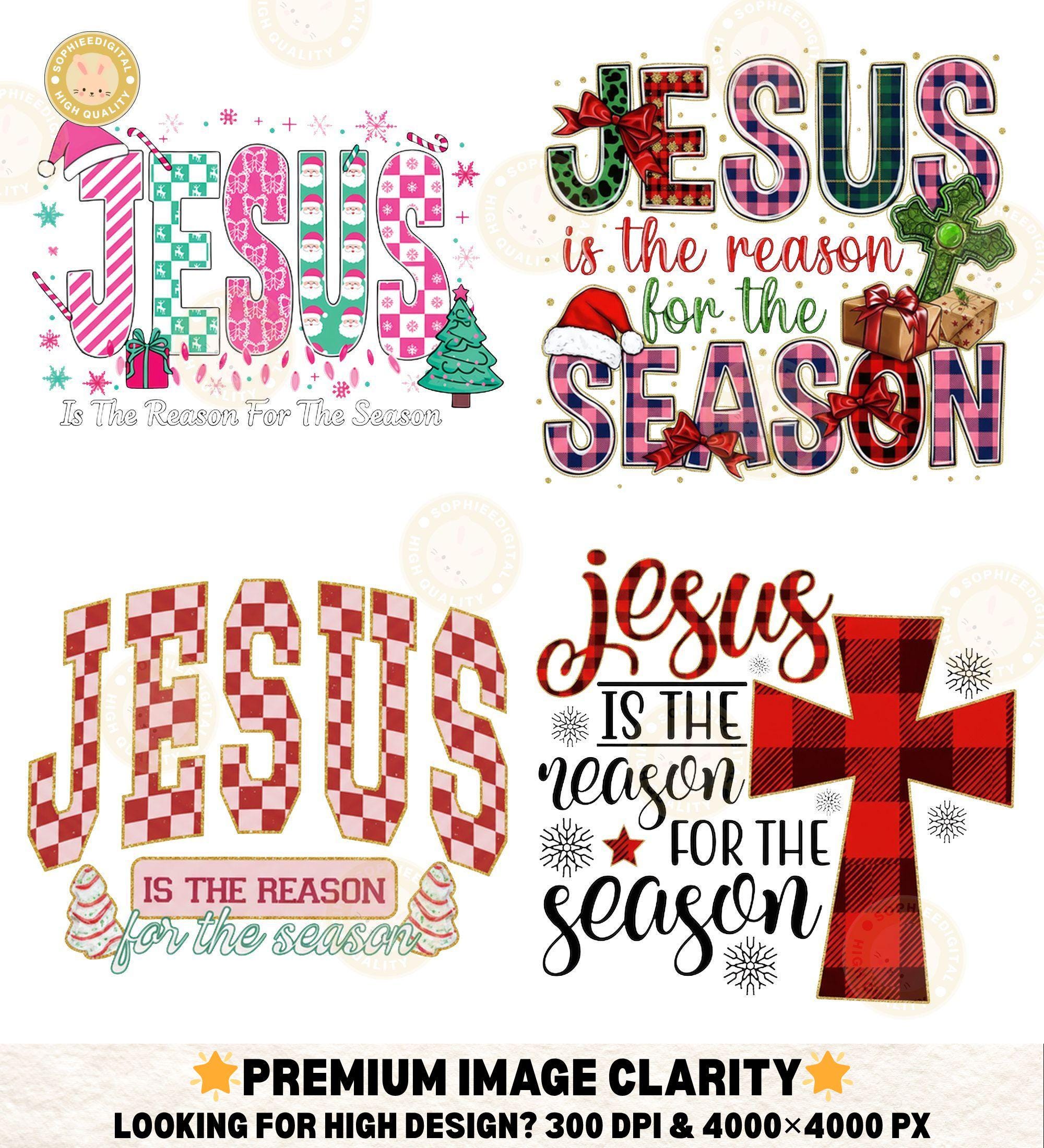 50+ Jesus is the Reason Png Bundle, Nativity Scene Png, Preppy Faith ...