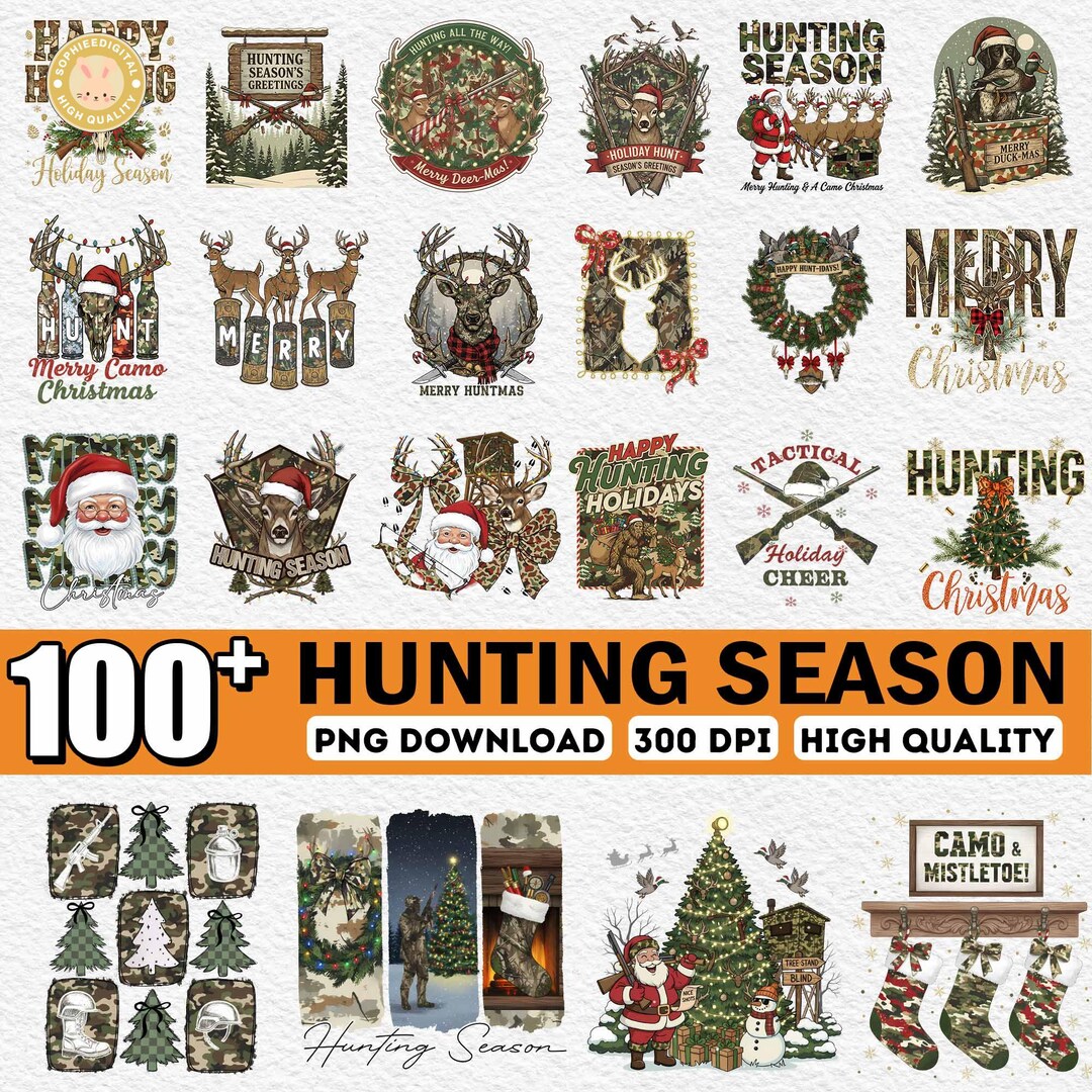 100+ Hunting Season Png Bundle, Camo Christmas Png, Better Not Pout Png ...