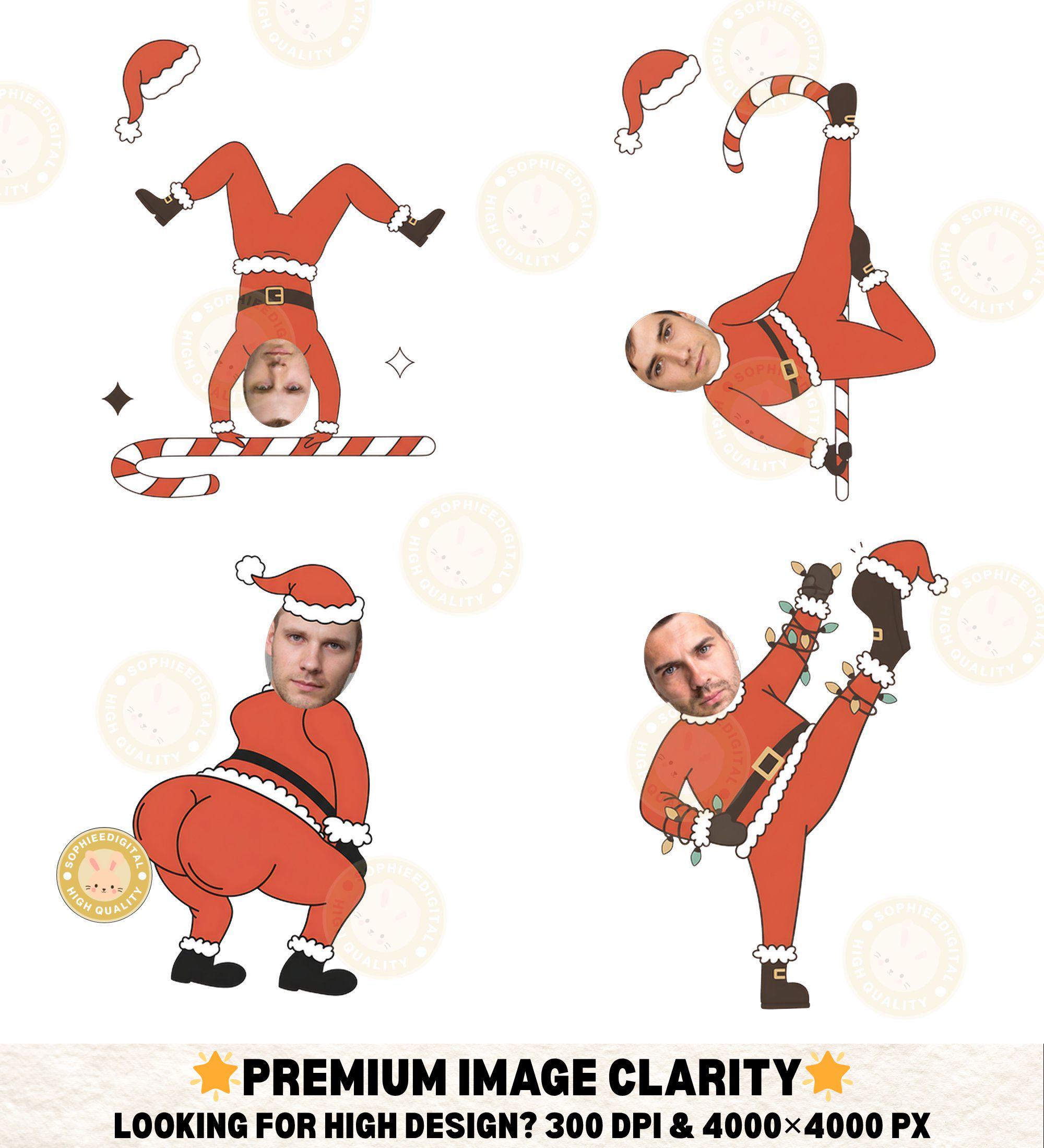 6+ Funny Santa Face Png Bundle, Add Your Face Christmas Png ...