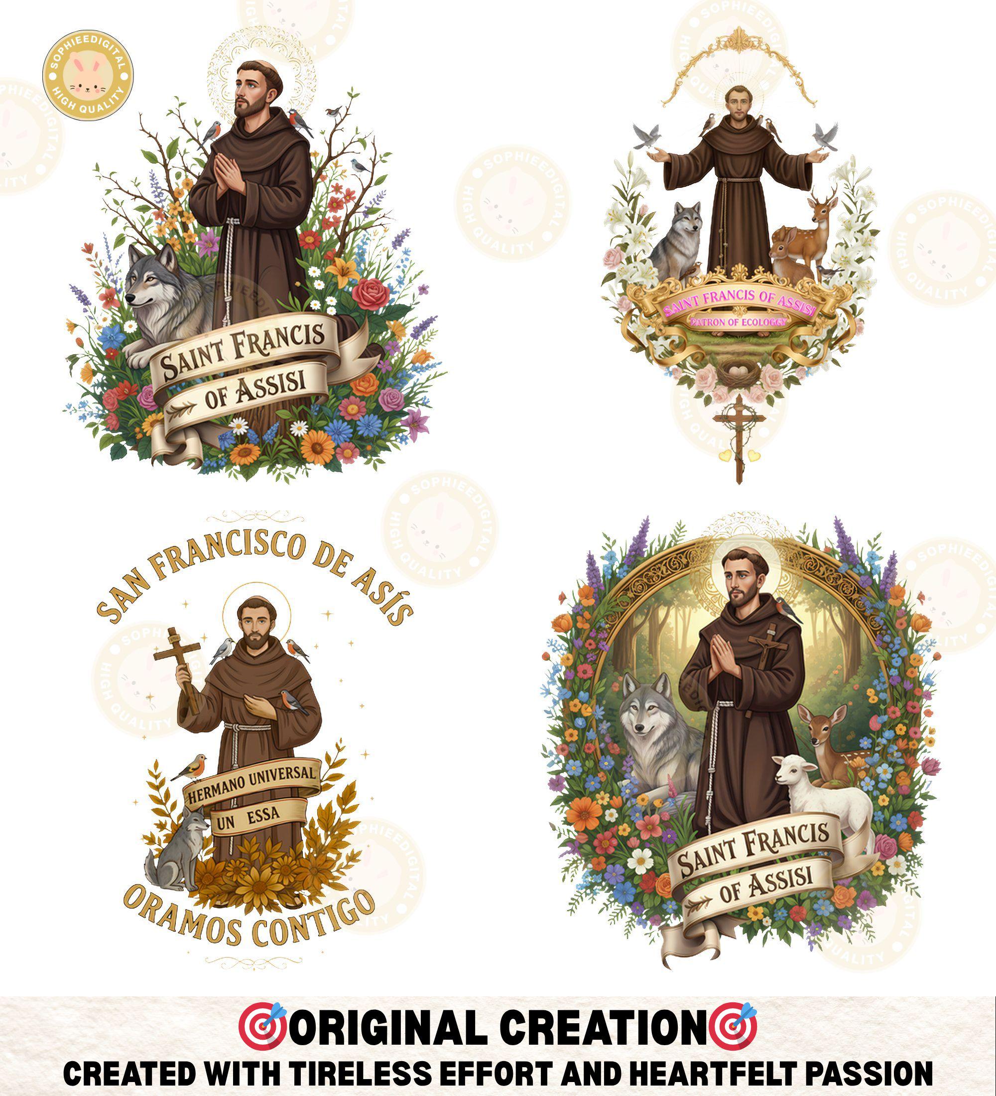 20+ Saint Francis of Assisi Png Bundle, Saint of Animals Png, Jesus Png ...