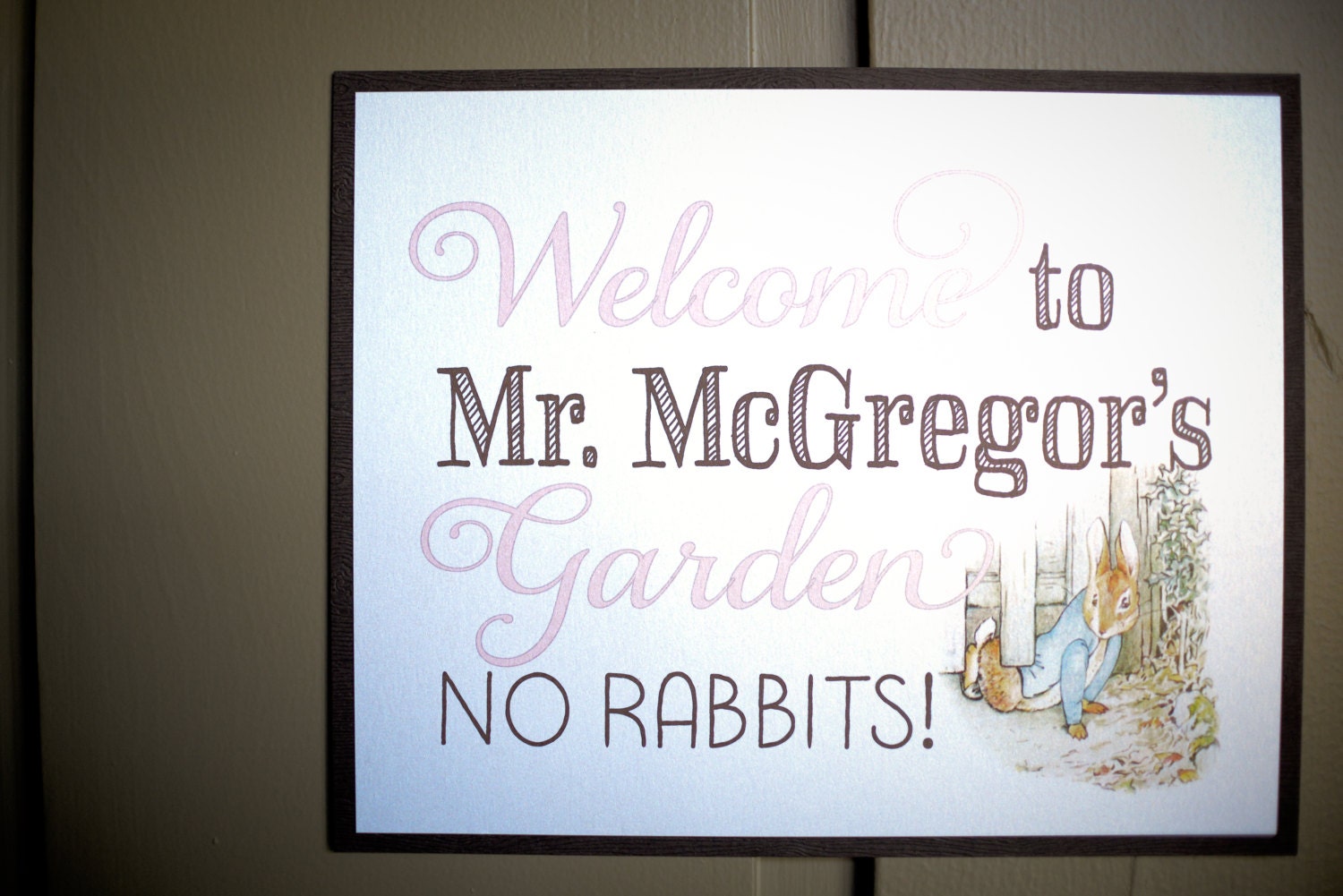 Mr. Mcgregor's Garden Sign: No Rabbits Birthday Party Decor (8x10) - Etsy