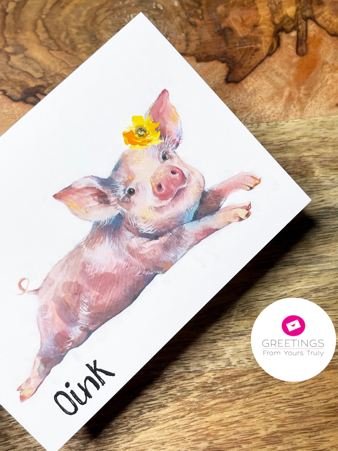 Cute Pig Notecard, 'oink' Stationery, Gift Card Set - Etsy