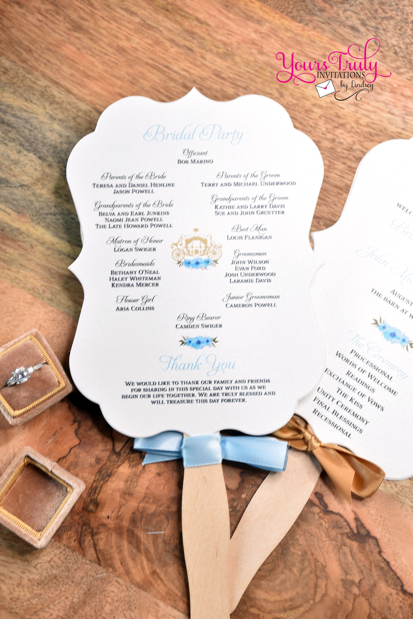 Wedding Program Fan Fairy Tale Program Cinderella's - Etsy