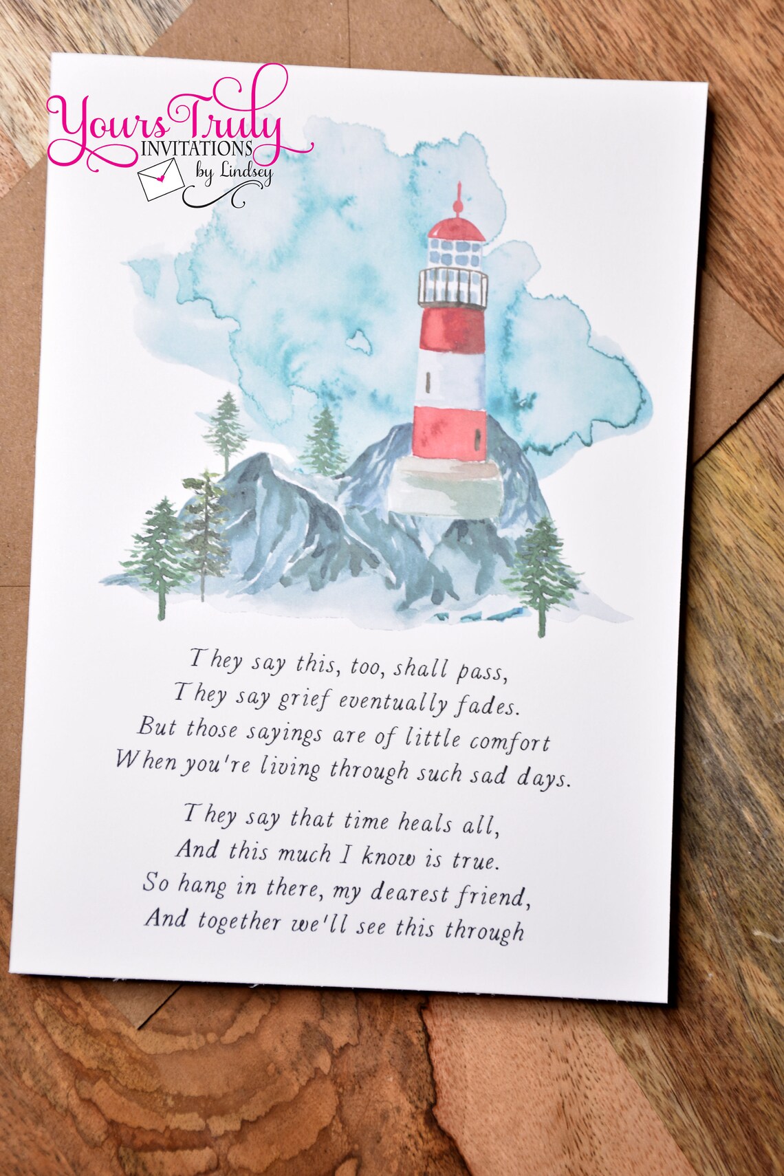 Lighthouse Sympathy Card: Thinking of You, Grief Poem - Etsy