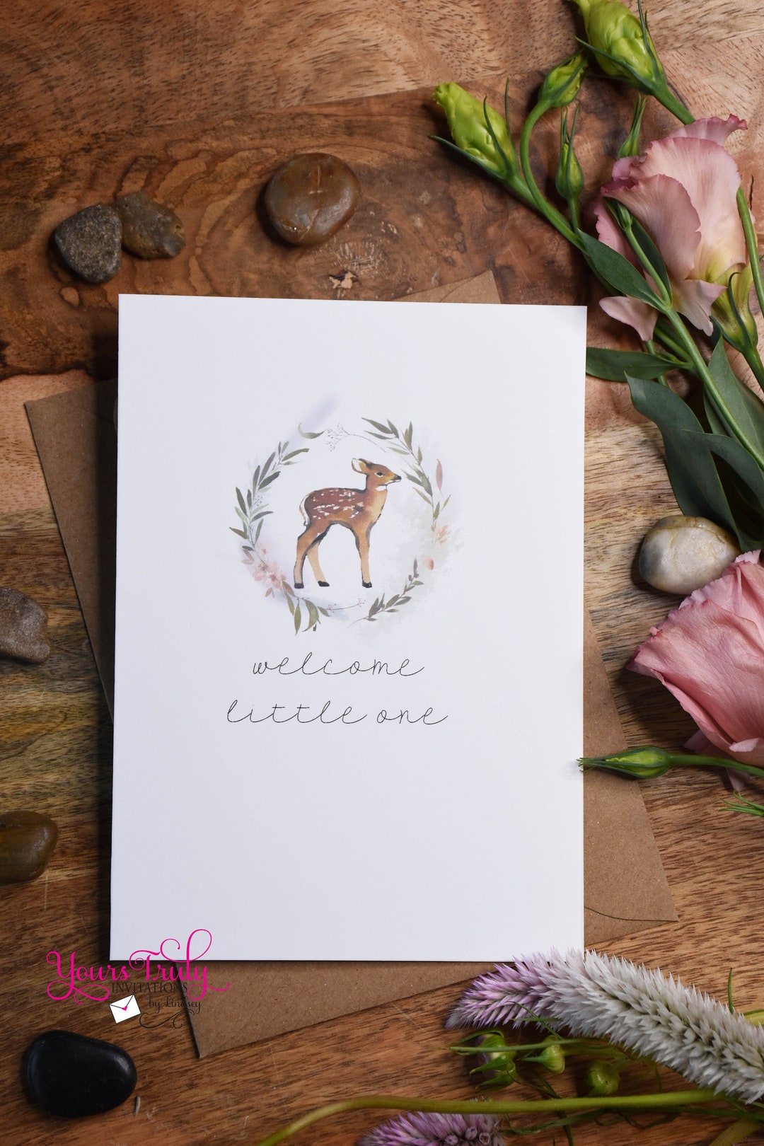 Fawn Baby Shower Card: Gender Neutral Woodland Deer - Etsy