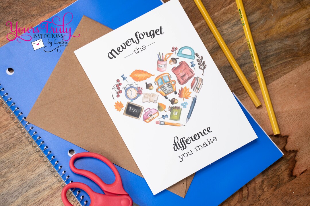Teacher Thank You Card: Back to School Gift - Etsy