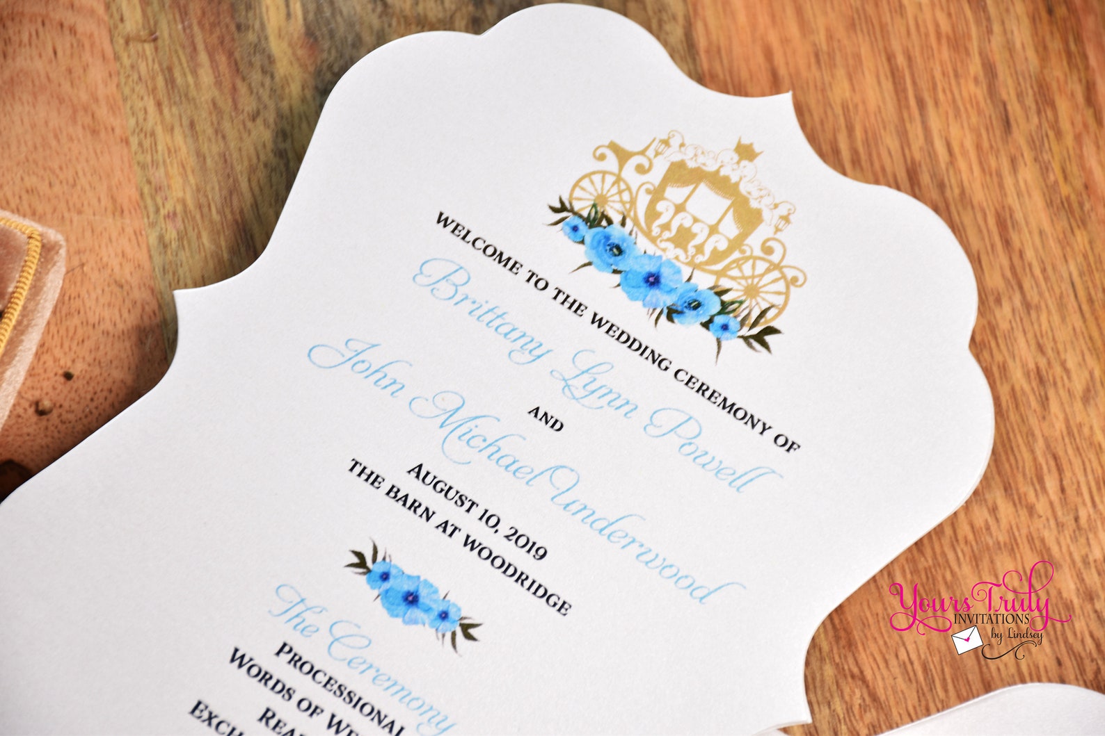 Wedding Program Fan Fairy Tale Program Cinderella's - Etsy