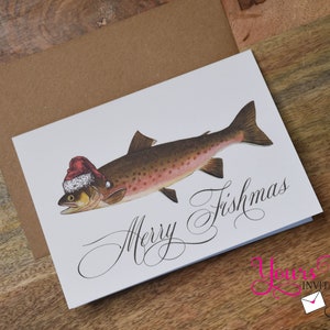 Merry Fishmas, Fisherman, Fish Christmas Card, Fish Santa, Funny ...