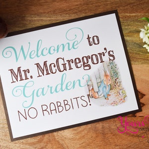 Mr. Mcgregor's Garden Sign: No Rabbits Birthday Party Decor (8x10) - Etsy