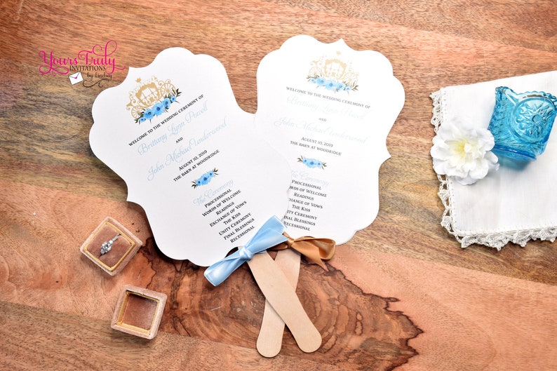 Wedding Program Fan Fairy Tale Program Cinderella's - Etsy