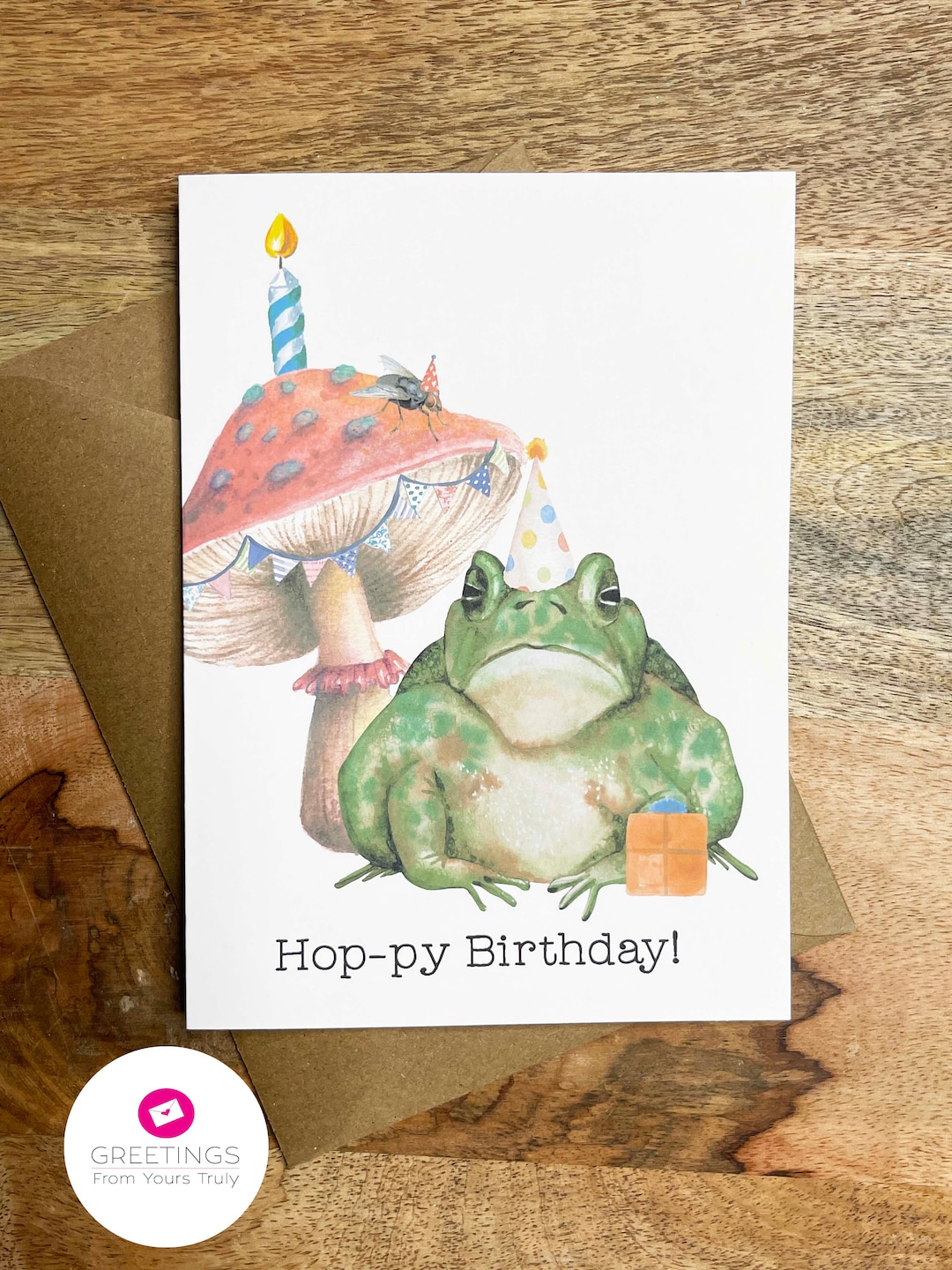 Hoppy Birthday, Toad Birthday Card, Greeting Card, Froggy Birthday ...