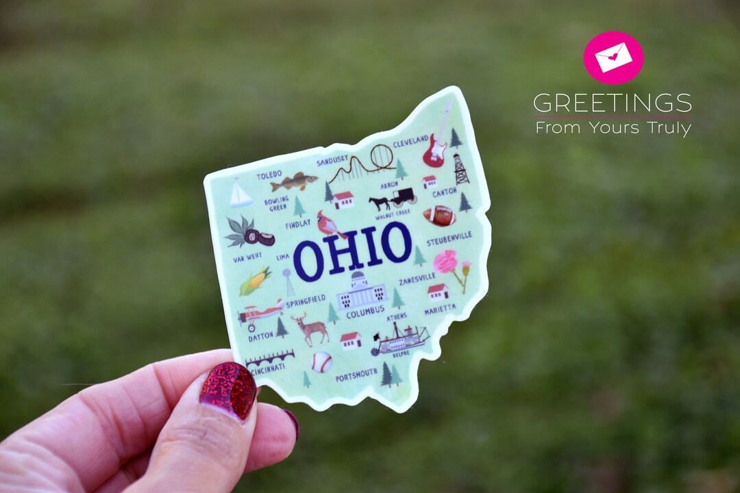Ohio Sticker: Towns & Attractions Waterproof Vinyl (3") - Etsy