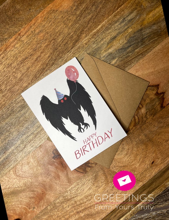 Mothman Brithday Card Mothman Cryptoid Cryptoid Hunter | Etsy