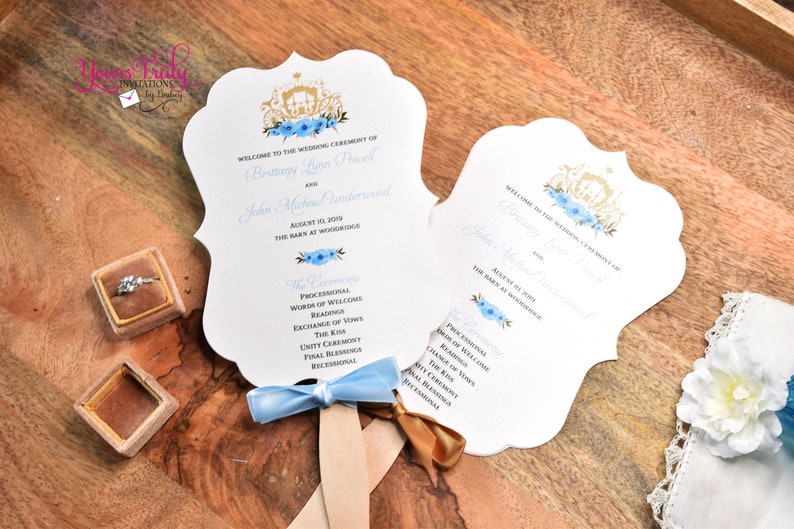 Wedding Program Fan Fairy Tale Program Cinderella's - Etsy