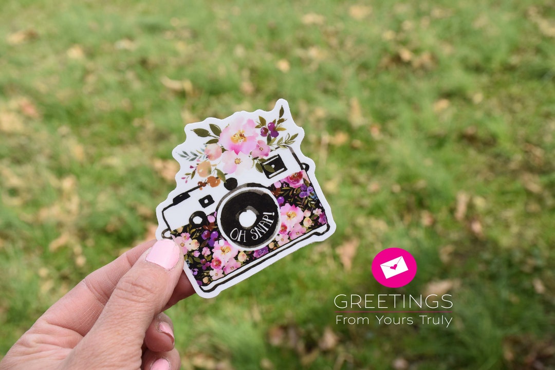 Camera Sticker, Oh Snap, Flower Camera, Waterproof, Valentine ...