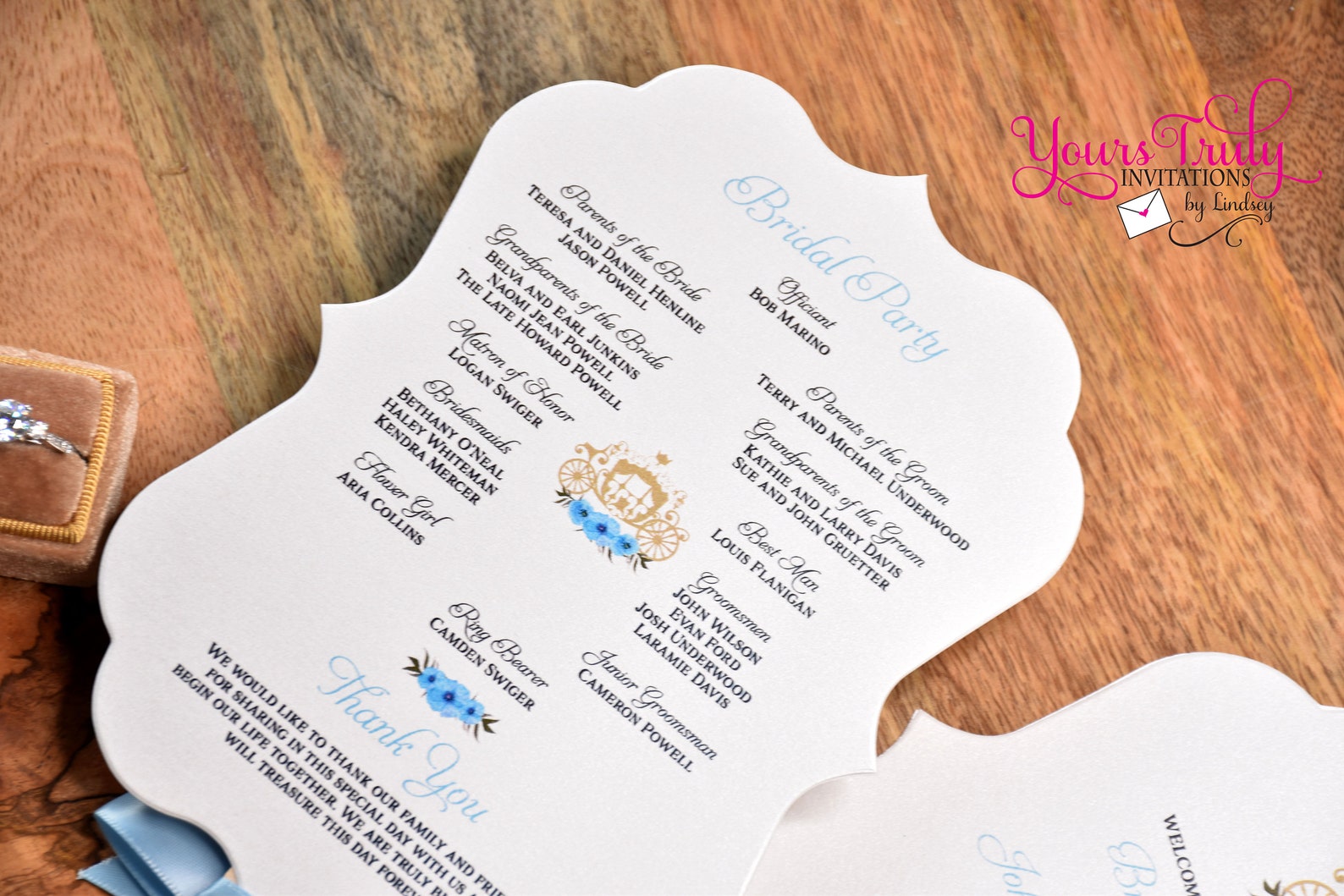 Wedding Program Fan Fairy Tale Program Cinderella's - Etsy