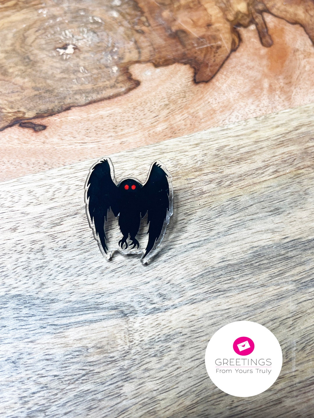 Mothman Acrylic Pin: Cryptid Lapel Pin (1.25") - Etsy