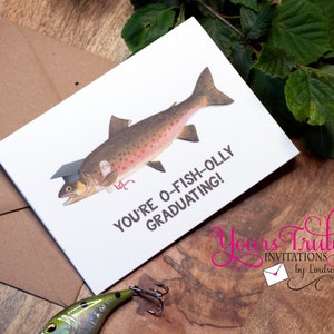 O-fish-olly Graduating! Graduation Trout, Grad, Fish With Hat and ...