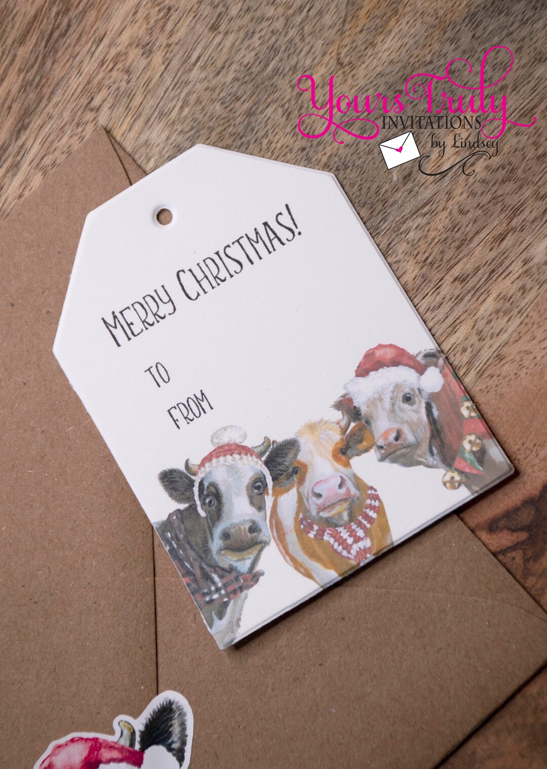 Merry Christmas to Moo!, Christmas Tag, Christmas Cow, Farm Christmas ...