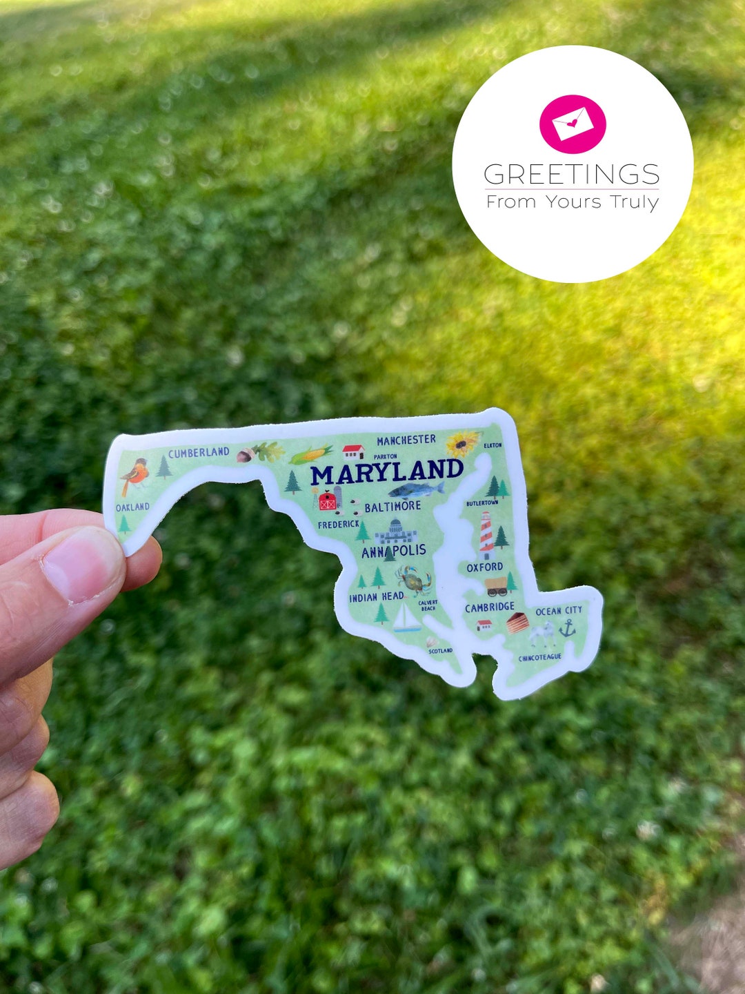 Maryland State Sticker: Waterproof Vinyl Decal or Magnet - Etsy