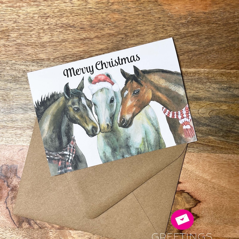 Horse Christmas Card - Etsy